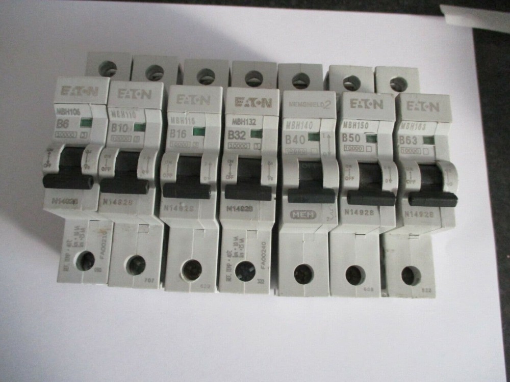 MEM EATON MEMSHIELD 2 MBH106 10 16 20 32 40 50 63 AMP 10KA SINGLE POLE MCBS