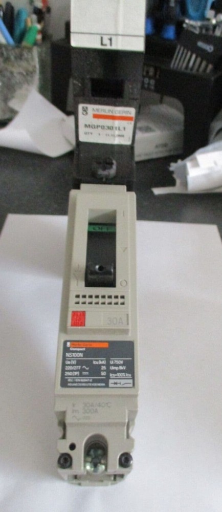 MERLIN GERIN COMPACT NS100N 30 AMP MGP0301L1 SINGLE POLE MCCB CIRCUIT ...