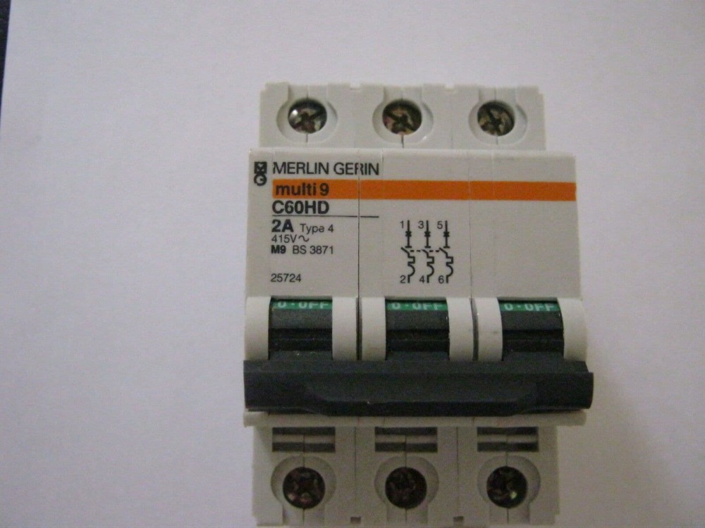 MERLIN GERIN MULTI 9 C60HD 4A TYPE 4 M9 415V TRIPLE POLE CIRCUIT ...