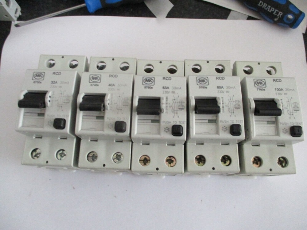 MK ELECTRIC 32 40 63 80 100 AMP 30mA RCD CIRCUIT BREAKERS
