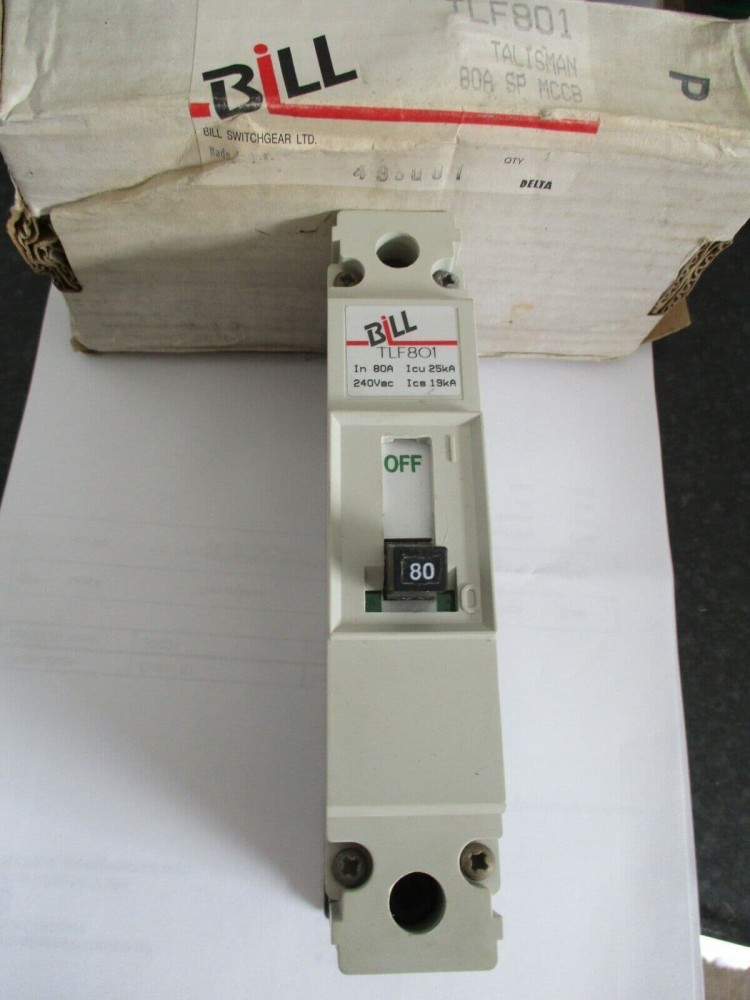 NEW BILL TALISMAN 80 AMP TLF801 SINGLE POLE MCCB CIRCUIT BREAKER SAME ...