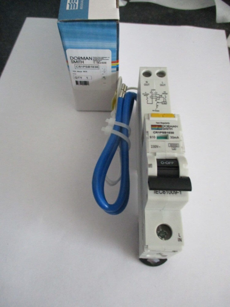 NEW DORMAN SMITH B10 10 AMP 6KA CR1PSB1030 SINGLE POLE RCBO CIRCUIT BREAKER