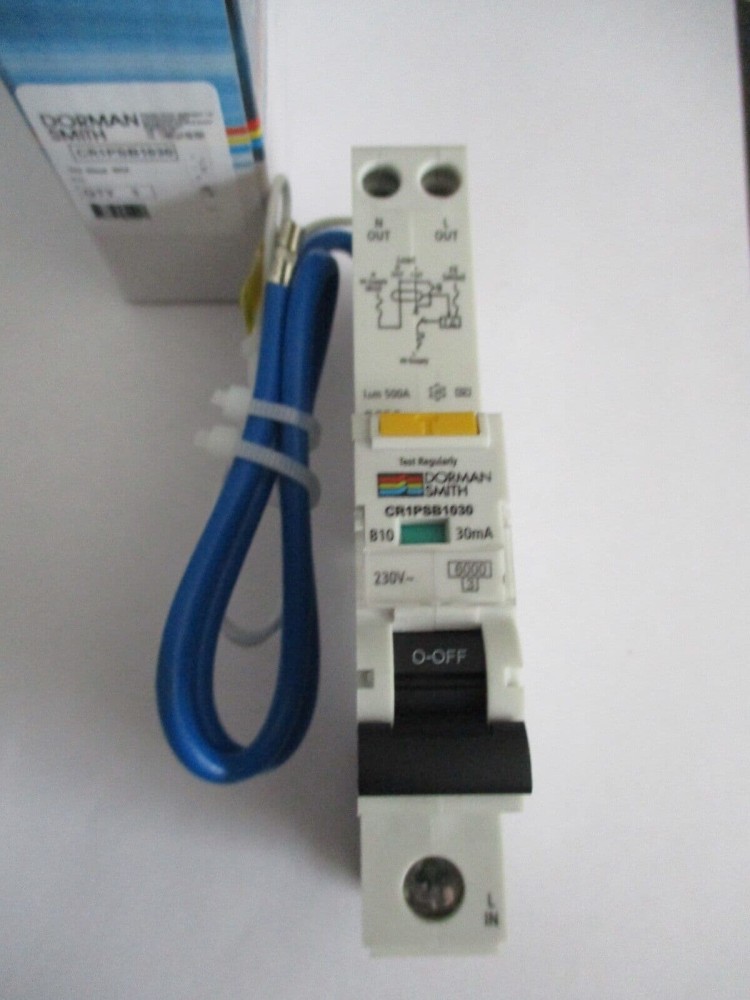 NEW DORMAN SMITH B10 10 AMP 6KA CR1PSB1030 SINGLE POLE RCBO CIRCUIT BREAKER