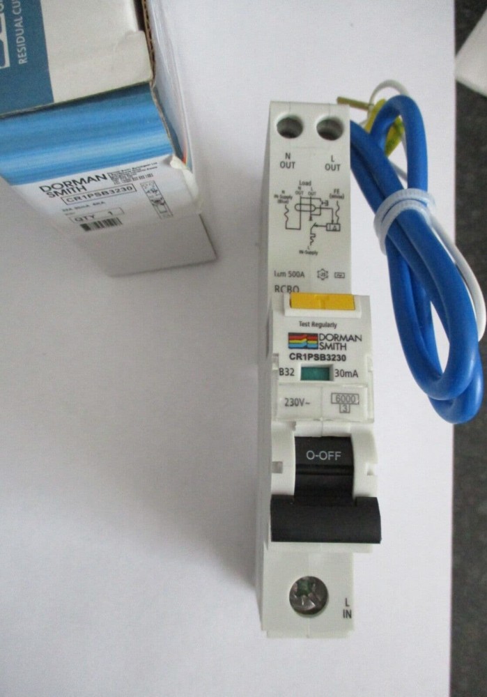 NEW DORMAN SMITH C32 32 AMP 6KA CR1PSC3230 SINGLE POLE RCBO CIRCUIT BREAKER