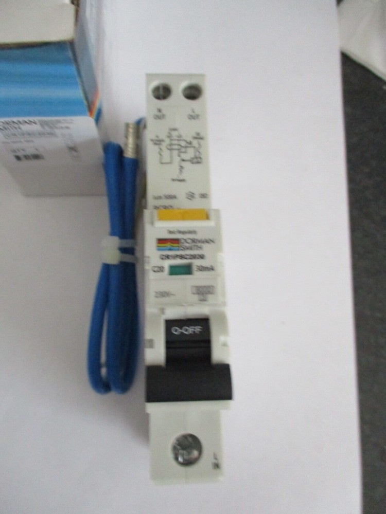NEW DORMAN SMITH C20 20 AMP 6KA CR1PSC2030 SINGLE POLE RCBO CIRCUIT BREAKER