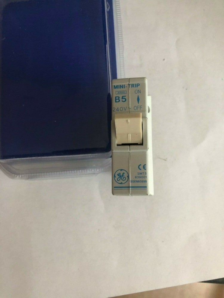 NEW GE MINI TRIP B5 5A 5 AMP PLUG IN MCB WITH OR WITHOUT BASE SHIELD SMT5
