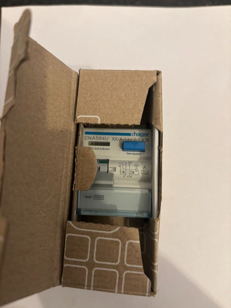 NEW HAGER CNA584U 100 AMP 100mA TIME DELAY RCD CIRCUIT BREAKER