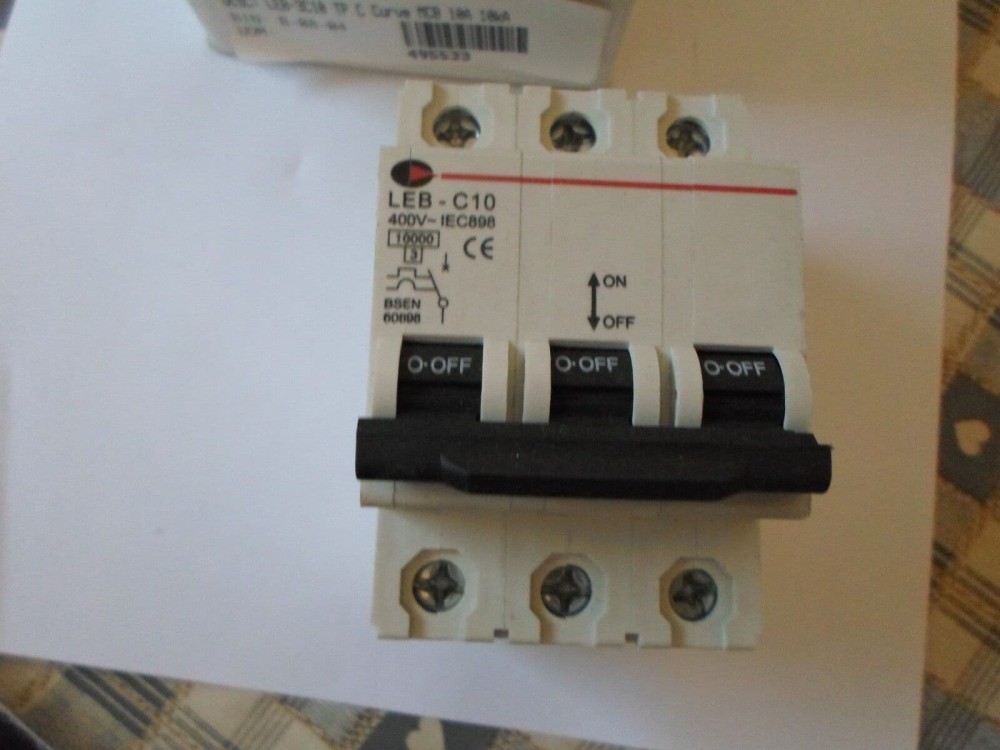 NEW LEWDEN CGD C10 10 AMP LEB 3C10 10KA SINGLE POLE MCB CIRCUIT BREAKER