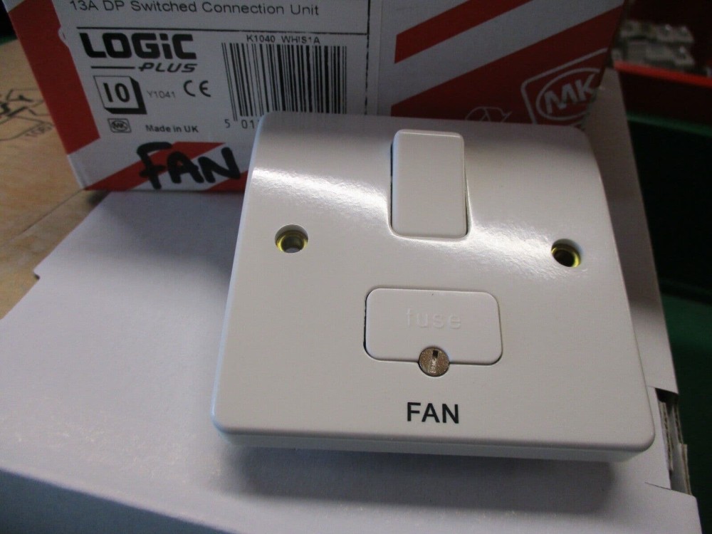 NEW MK LOGIC K1040 WHI 13A DP SWITCHED CONNECTION UNIT FAN