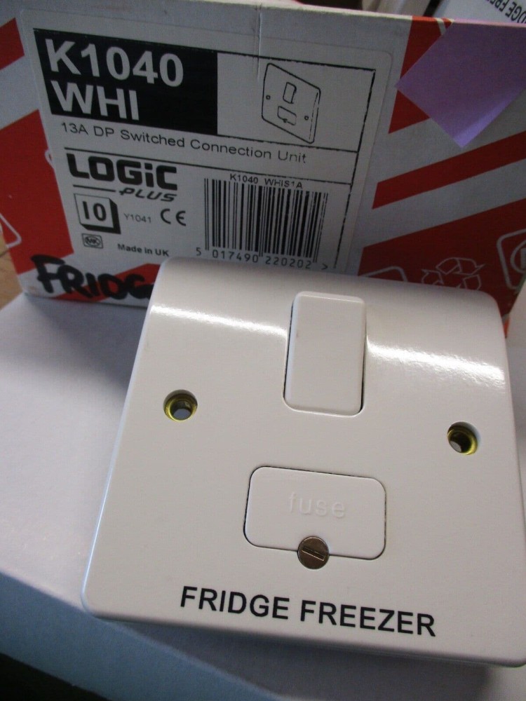 NEW MK LOGIC K1040 WHI 13A DP SWITCHED CONNECTION UNIT FRIDGE FREEZER