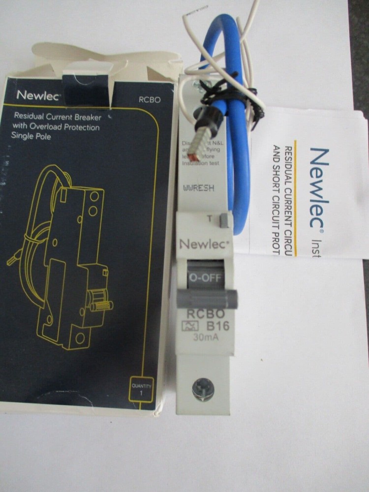 NEW NEWLEC B16 16 AMP 6KA NLRCB1630BA SINGLE POLE RCBO CIRCUIT BREAKER