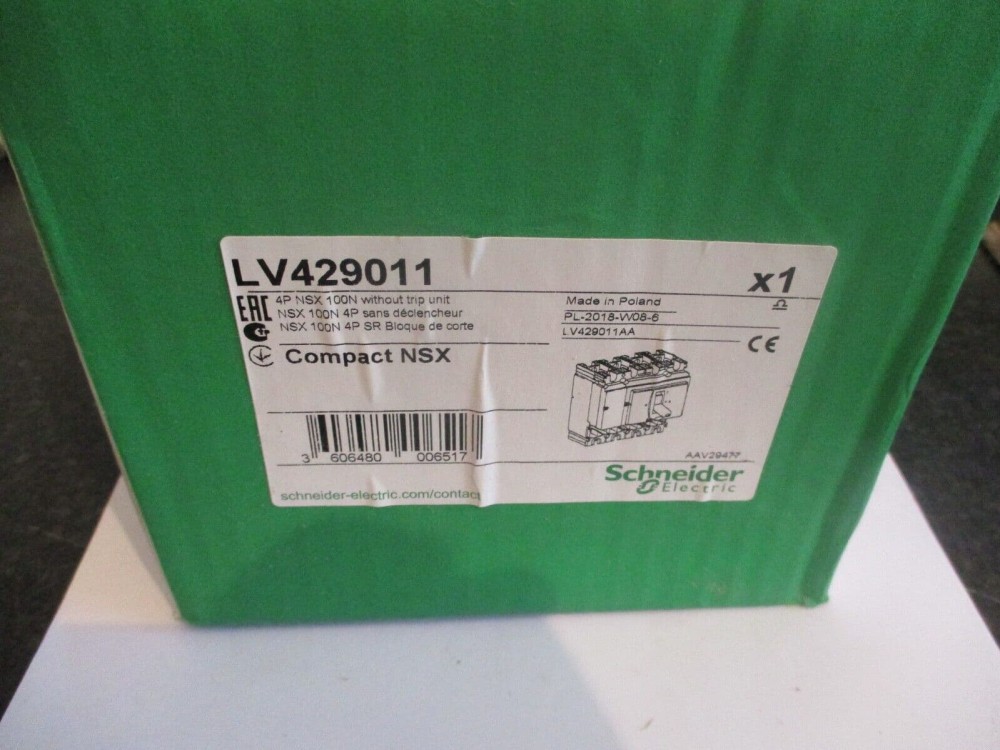 NEW SCHNEIDER COMPACT NSX LV429011 4P NSX 100N WITHOUT TRIP