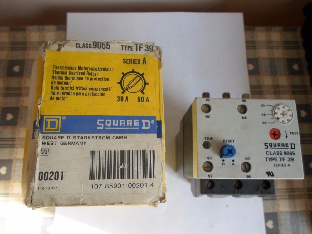 NEW SQUARE D CLASS 9065 TYPE TF39 39 TO 50 AMP OVERLOAD RELAY