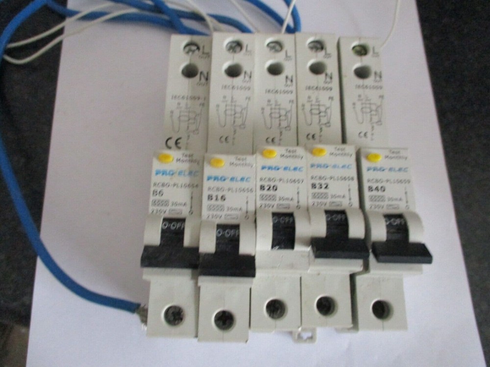 PRO ELEC B6 B10 B16 B20 B32 B40 AMP 6KA SINGLE POLE RCBO CIRCUIT BREAKERS