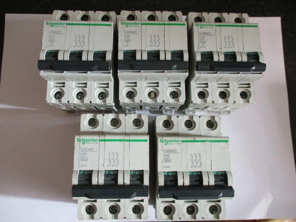 SCHNEIDER C60HC C6 C10 C16 C20 C25 C32 C40 C50 C63 10KA TRIPLE POLE MCBS