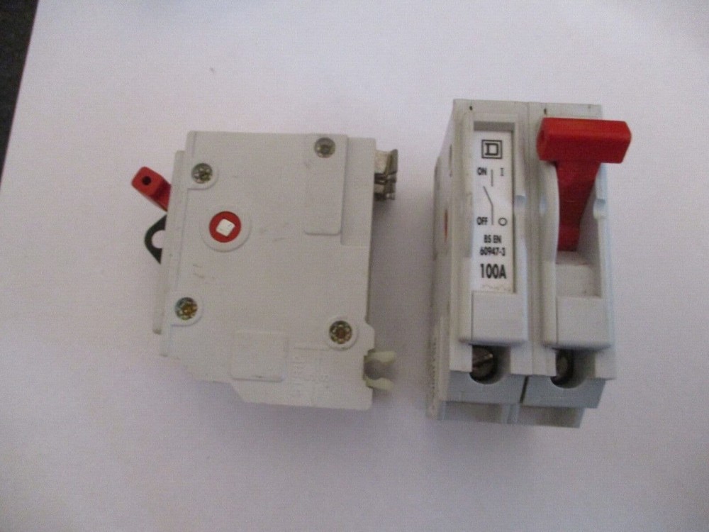 SQUARE D 100 AMP QO1100M / QO1-100M DOUBLE POLE MAIN SWITCH BS 60947-3 ...