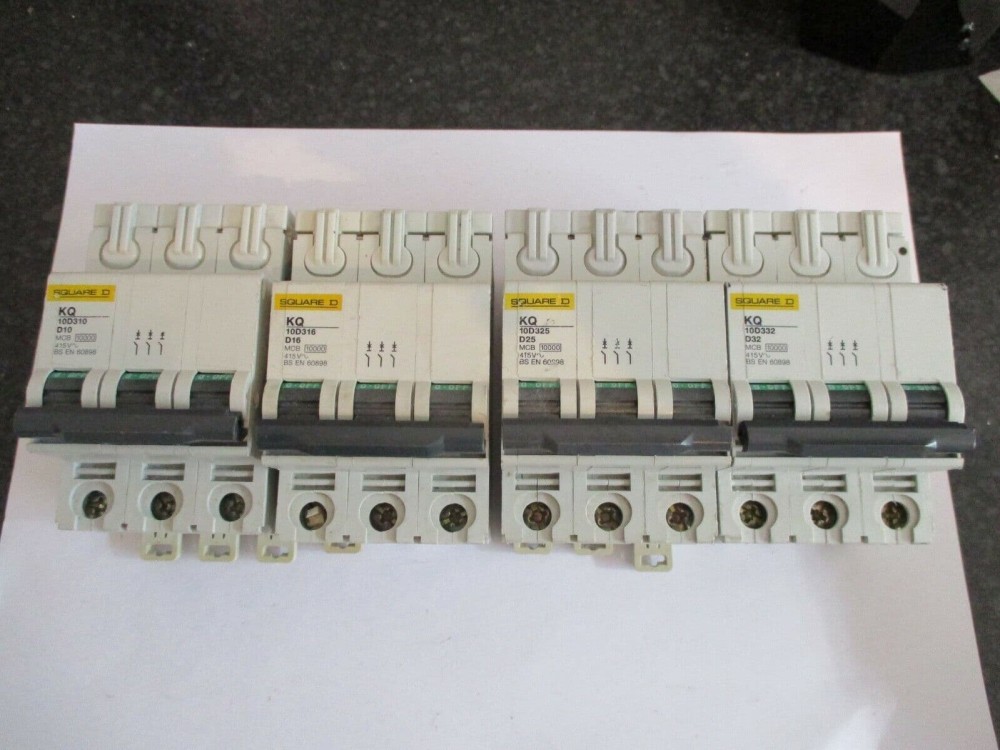 SQUARE D KQ 10D3 D06 D10 D16 D20 D25 D32 D40 D50 D63 10KA TRIPLE POLE MCBS