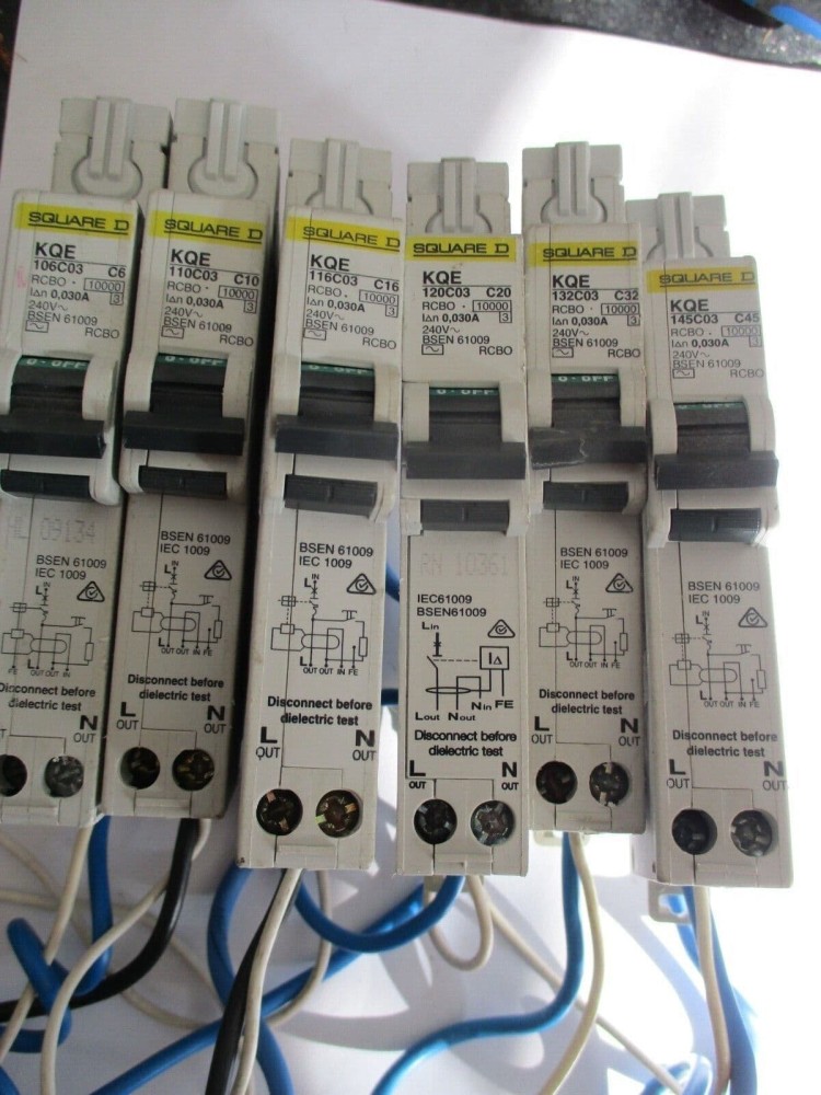 SQUARE D KQE C6 C10 C16 C20 C32 C40 C45 10 KA 30mA RCBO CIRCUIT BREAKERS
