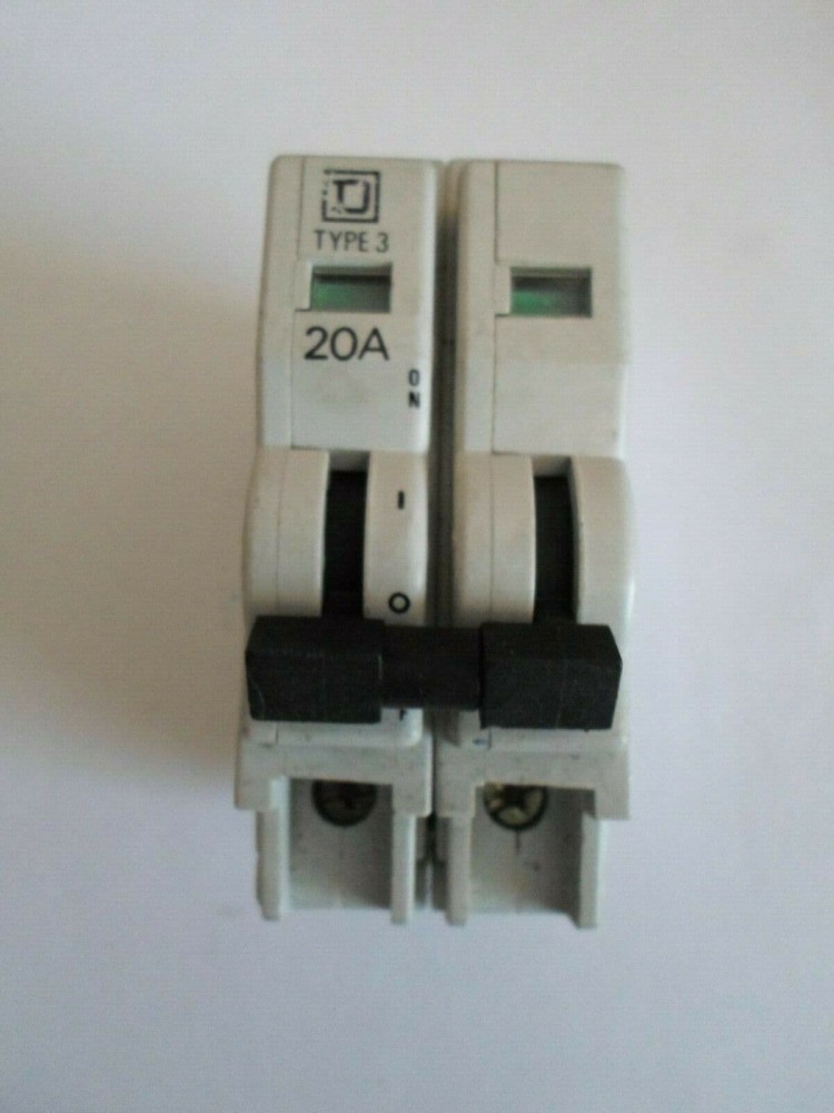 SQUARE D QOE 10 AMP TYPE 3 M9 DOUBLE POLE MCB CIRCUIT BREAKER