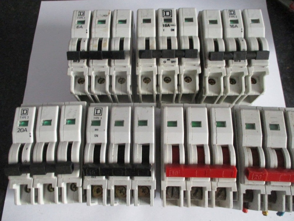 SQUARE D QOE 6 10 16 20 32 45 63 AMP TYPE 1 / 2 / 3 M6 /M9 MCB CIRCUIT ...