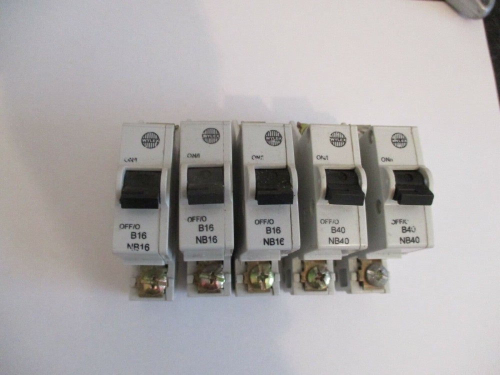 WYLEX NB05 NB10 NB15 NB20 NB32 NB30 NB40 AMP SINGLE POLE TYPE 1 / 2 MCBS