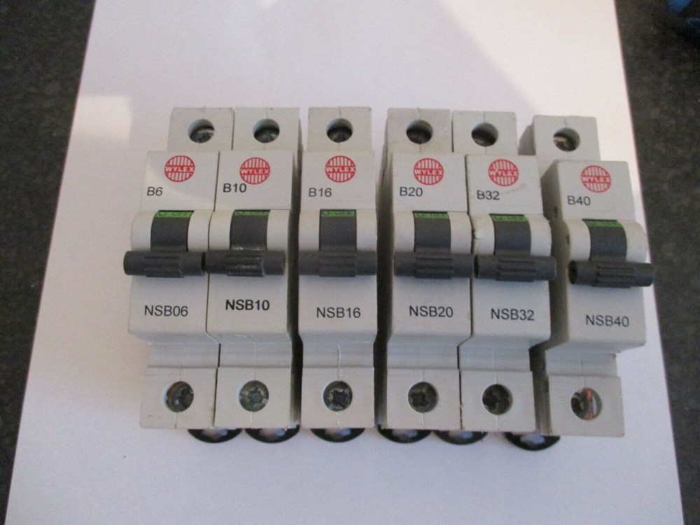WYLEX NSB SERIES 2 NSB B6 B10 B16 B20 B32 B40 B50 6KA SINGLE POLE MCBS