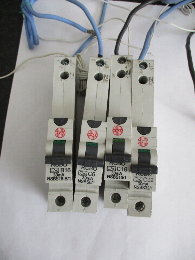 WYLEX NSBS SERIES 2 B / C RATED 6 10 16 20 32 40 AMP 30mA SINGLE POLE RCBOS