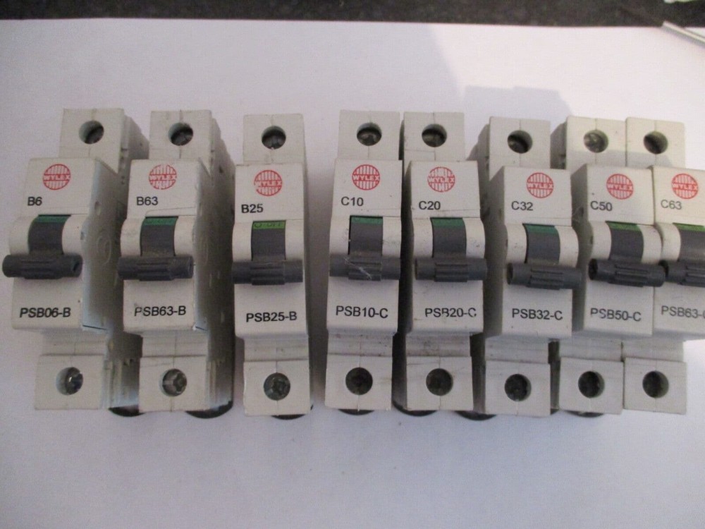 WYLEX PSB SERIES 2 B & C RATED 6 10 16 20 32 40 50 63 AMP 10KA SINGLE POLE MCBS
